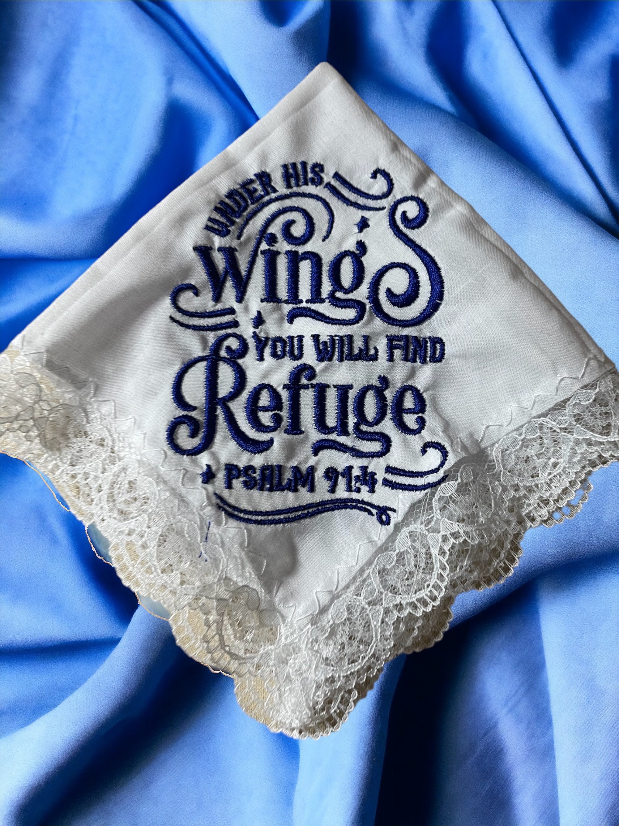 Script—kerchief Hanky Handkerchief Embroidery Bible Verse Inspirational ...