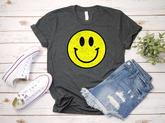 Smiley Face T Shirt Happy Face Shirt Gift | Etsy