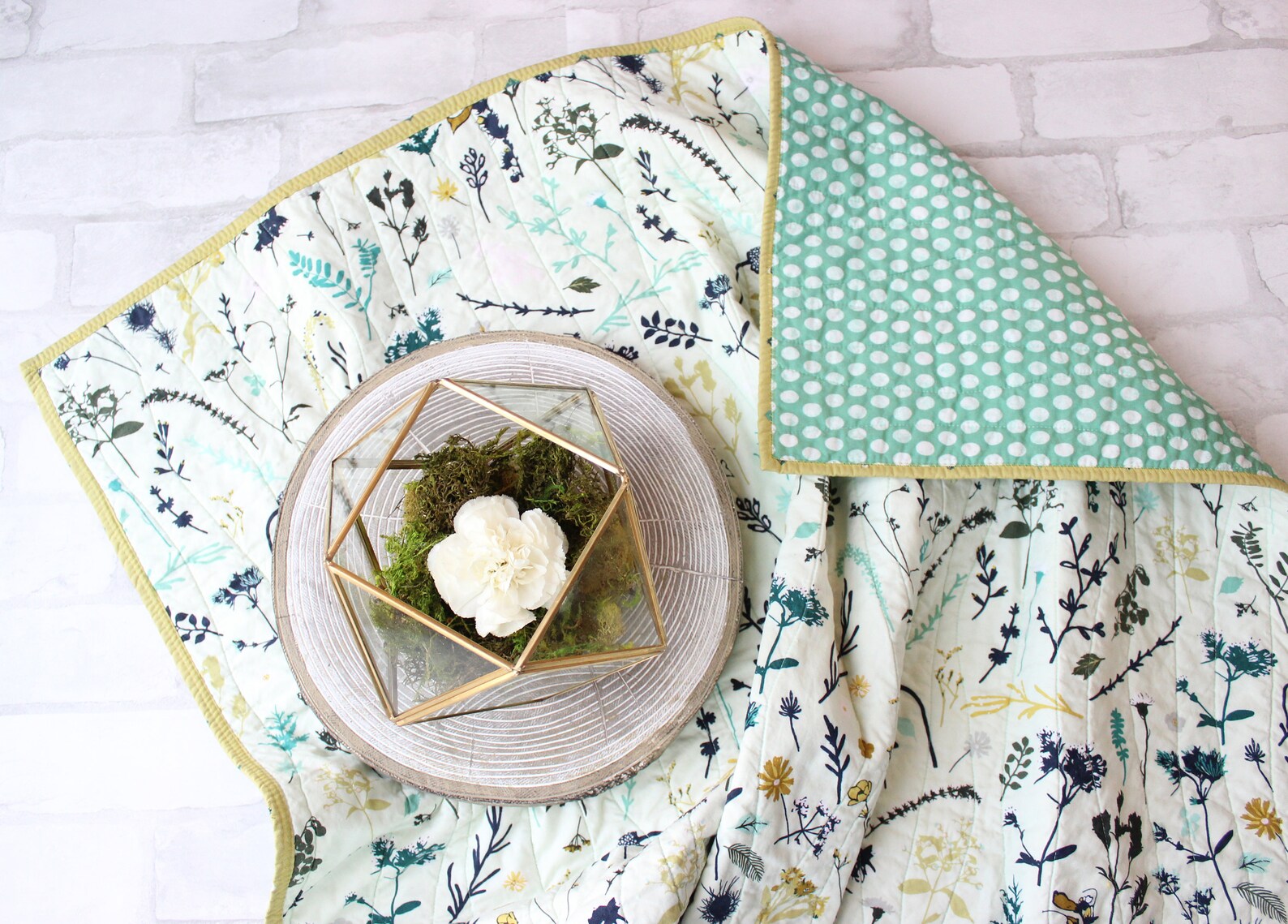 Botanical Baby Quilt Modern Baby Quilt Handmade Baby Quilt - Etsy