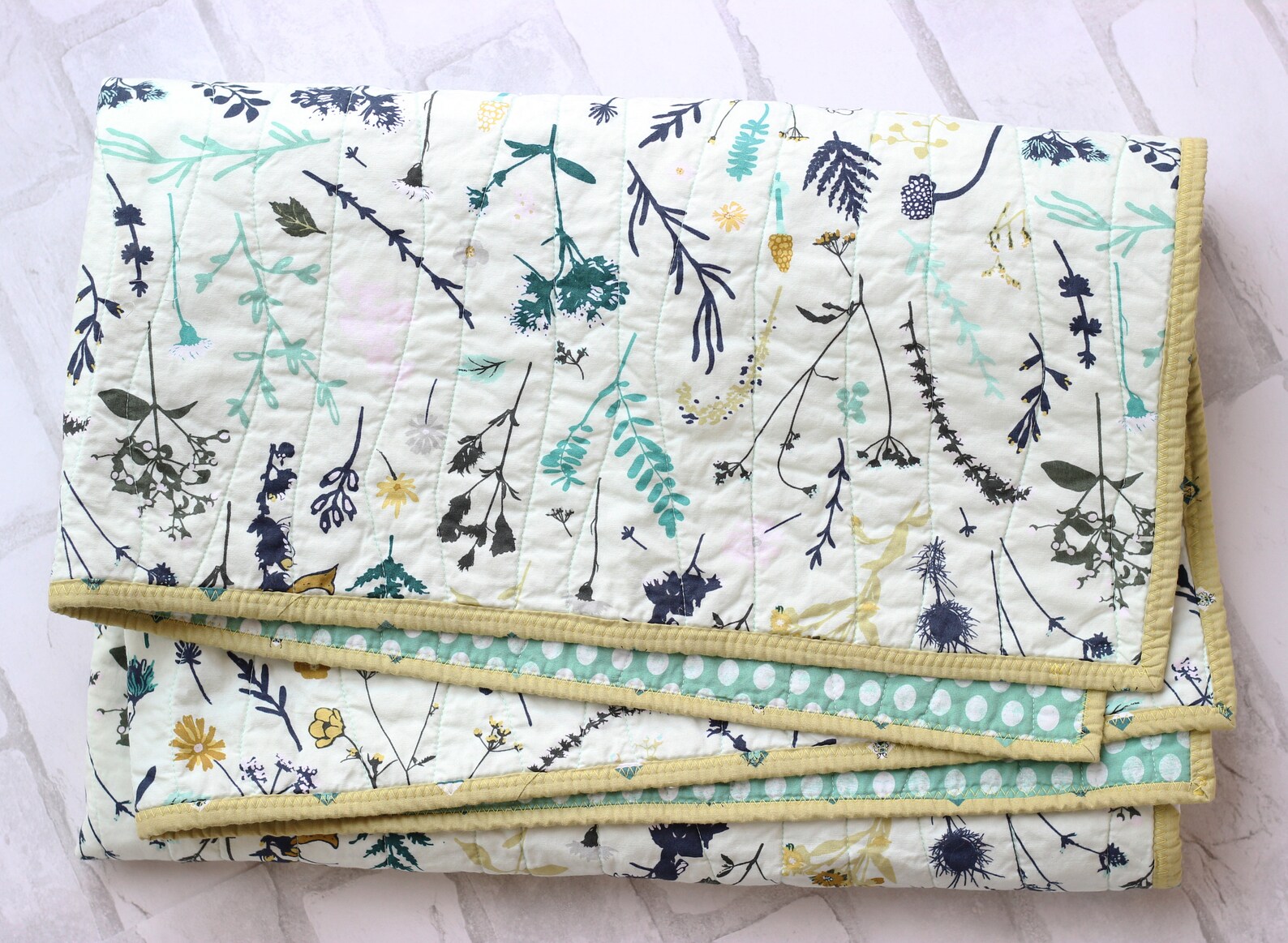 Botanical Baby Quilt Modern Baby Quilt Handmade Baby Quilt - Etsy