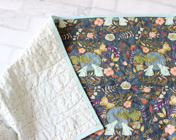 Handmade Baby Quilt - Bunny Quilt- Personalized Baby Quilt, Gender ...