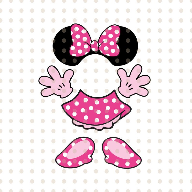 Minnie Mouse Body Svg Short Head Shoes Gloves Disney Svg Png Etsy