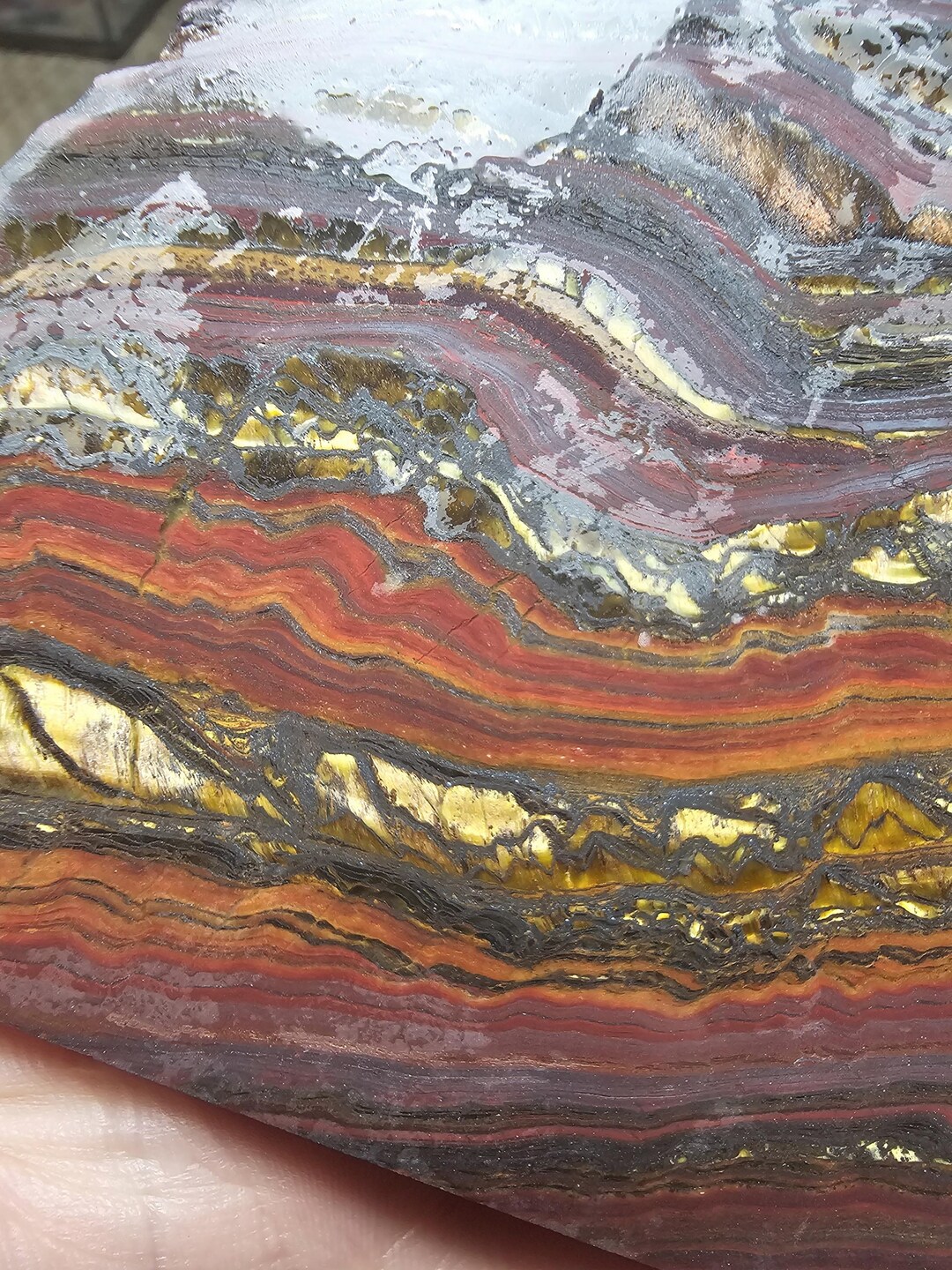 Unpolished Tiger Iron Slab - Etsy