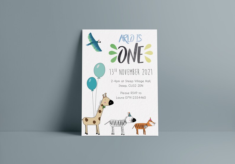 Wild One 1st Birthday Party Invitation Download, 1 Year Old Party ...