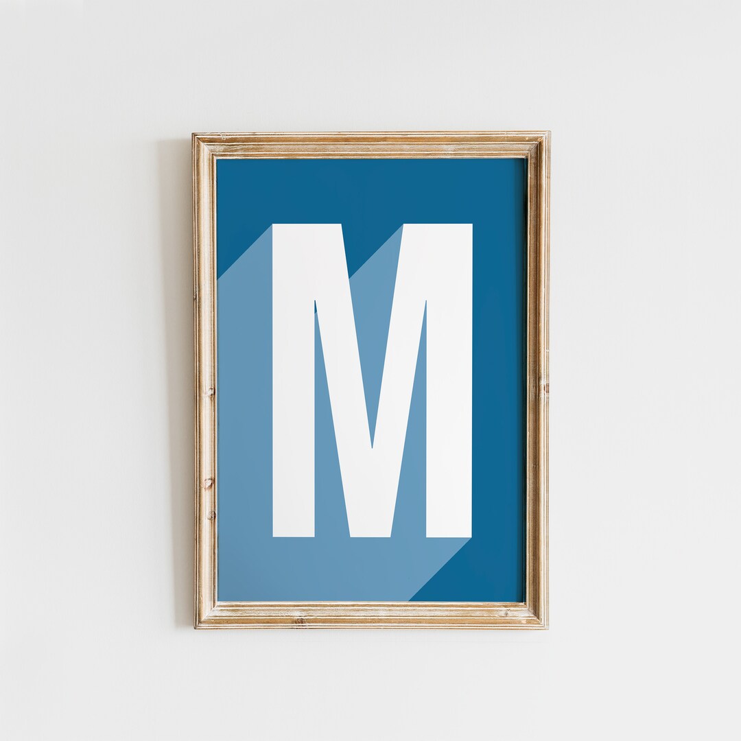 Letter M Initial Print for Nursery, Boys Alphabet Print Guft for Kids ...