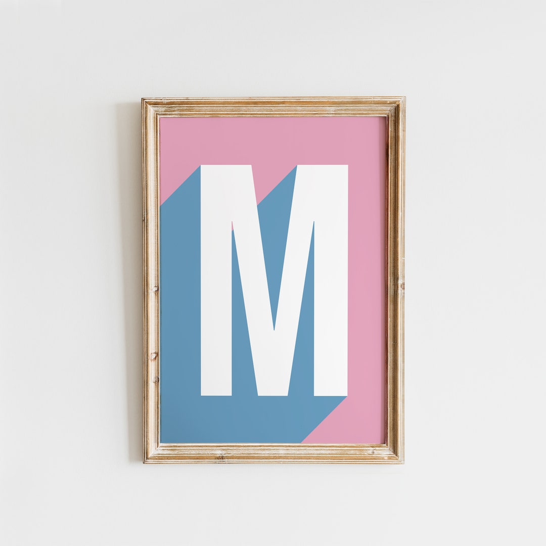 Letter M Initial Print, Alphabet Print, Kids Bedroom Print, Baby ...
