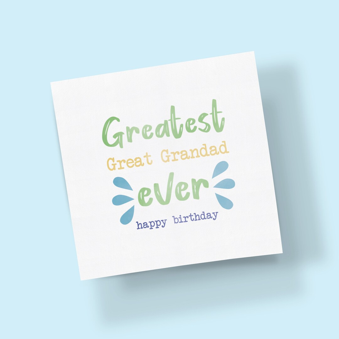 Great-grandad Birthday Card Grandad Happy Birthday Card - Etsy