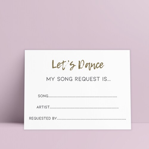 Printable Song Request Card Let's Dance Card DJ - Etsy