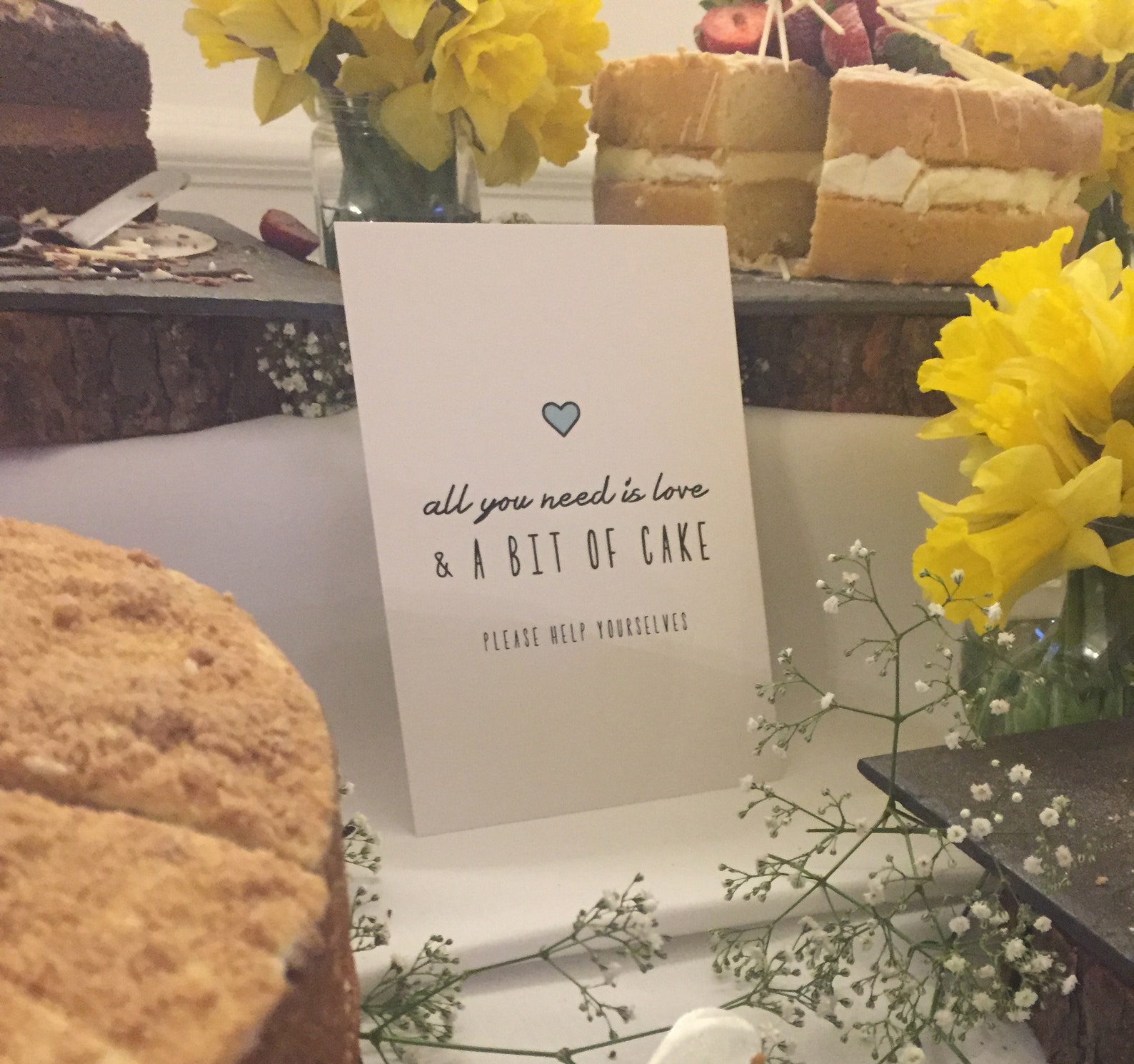 Wedding Cake Table Sign All You Need is Love and Cake Sign | Etsy