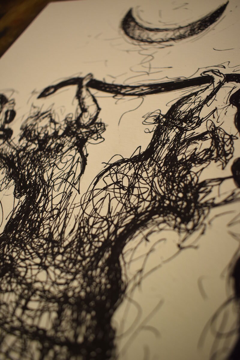 Snake Dance ORIGINAL DRAWING Pencil on Paper,dancer,women,ancient ...