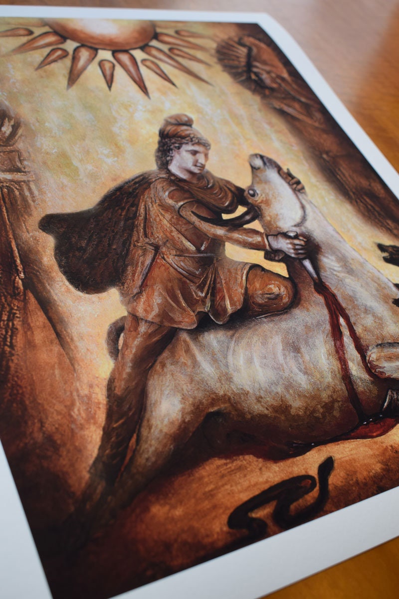 Mithras and the Bull - Giclee Art Print on Hahnemühle Photo Matt Fibre ...