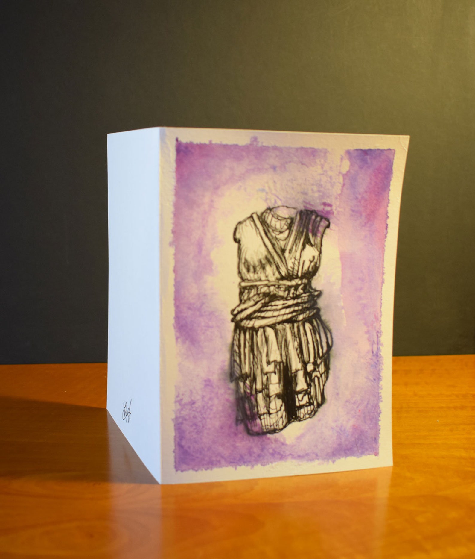 Six Handmade Greeting Cards Original Paintings Pencil and - Etsy