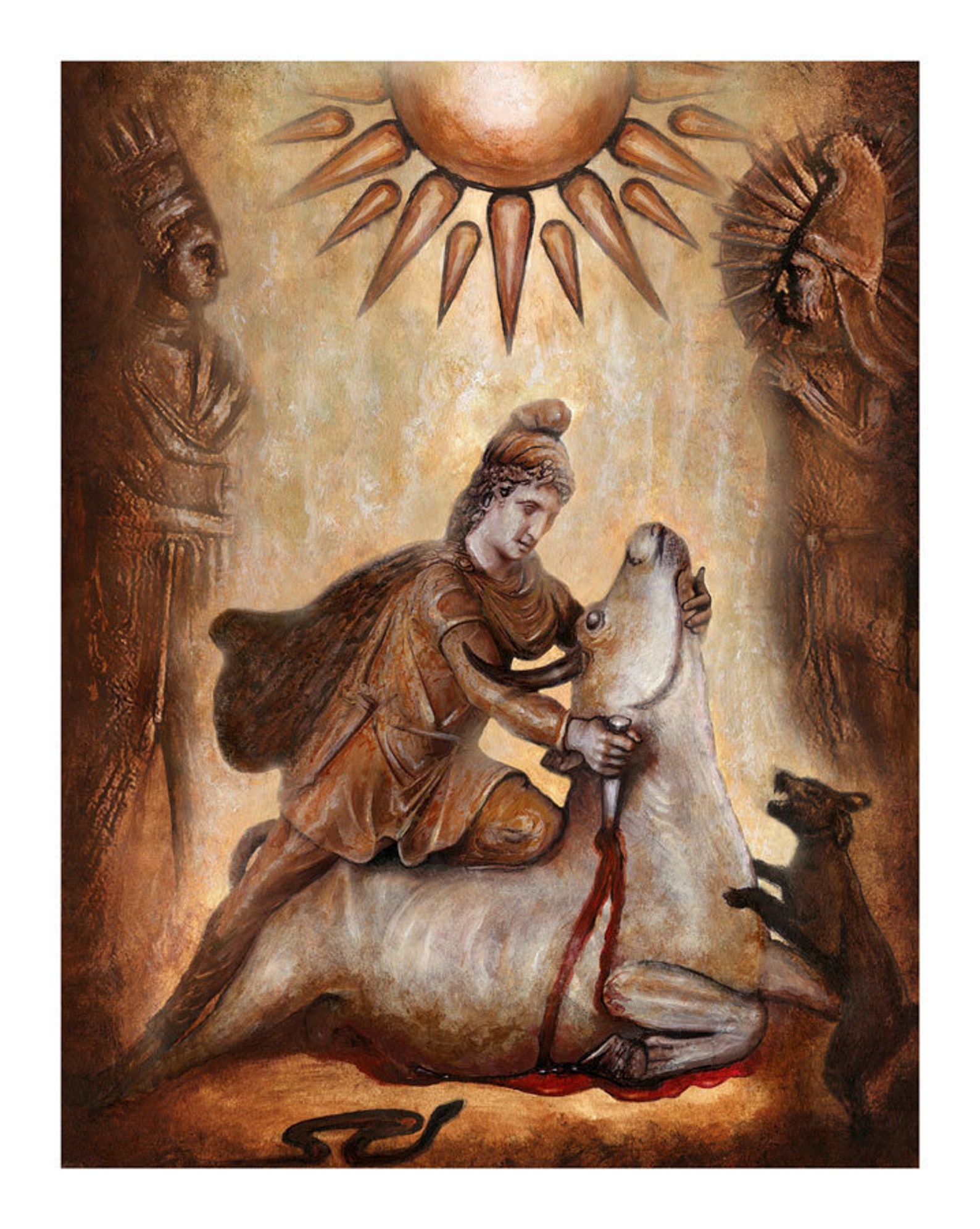 Mithras and the Bull - Giclee Art Print on Hahnemühle Photo Matt Fibre ...