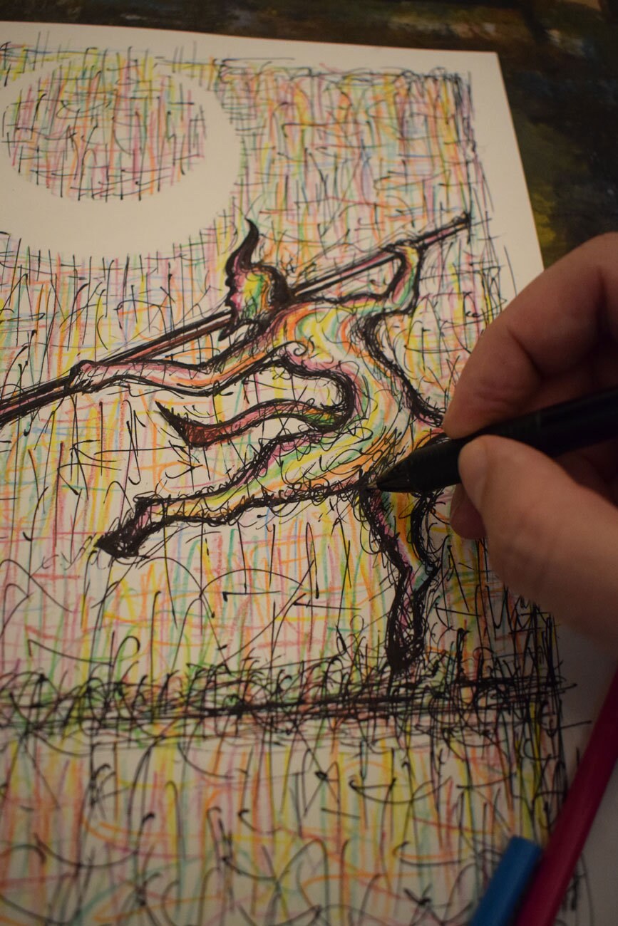 Devil ORIGINAL ART Colored Pencils on Paper - Etsy