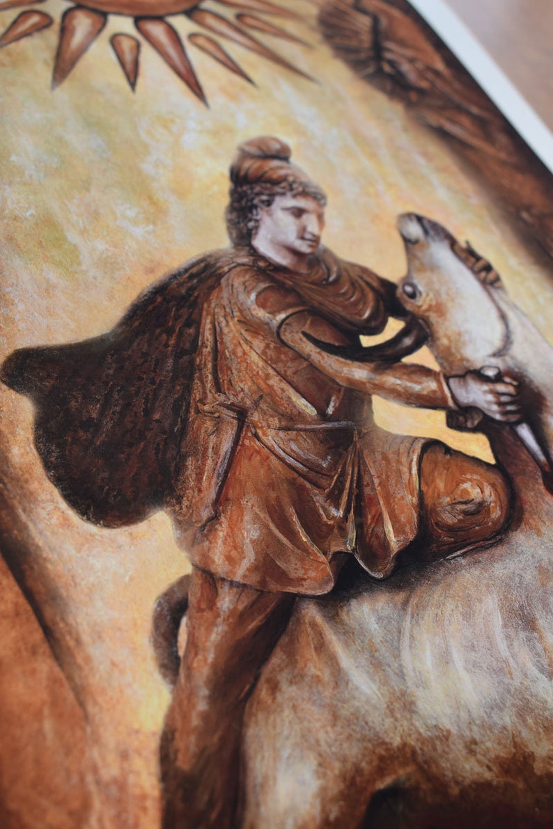 Mithras and the Bull - Giclee Art Print on Hahnemühle Photo Matt Fibre ...