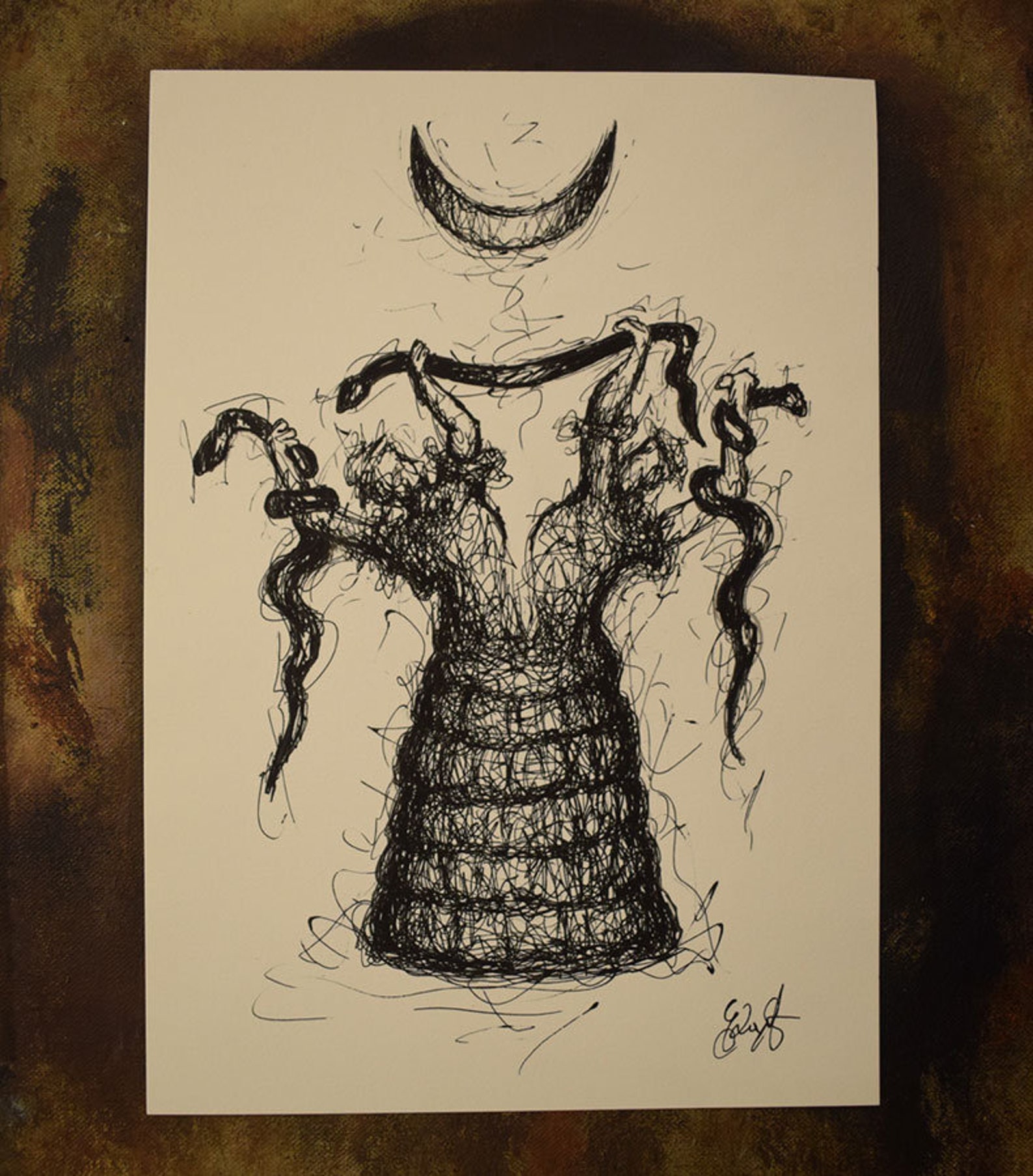 Snake Dance ORIGINAL DRAWING Pencil on Paper,dancer,women,ancient ...