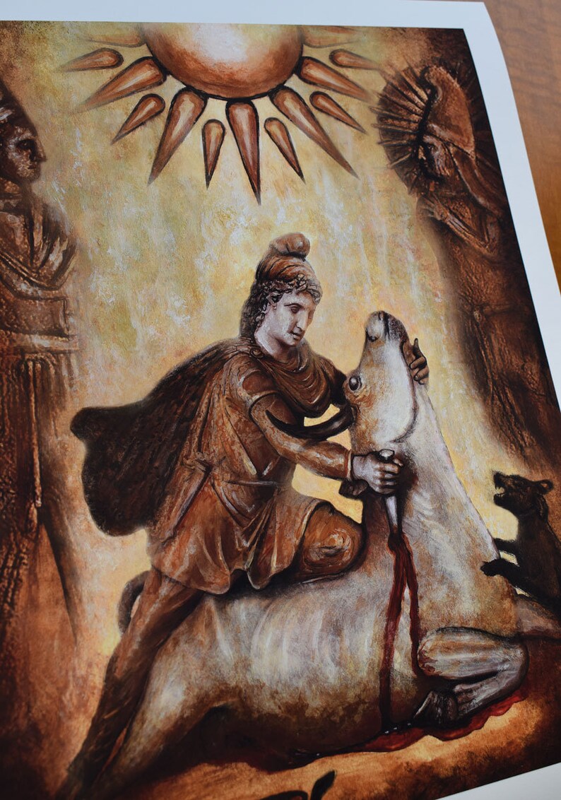 Mithras and the Bull Giclee Art Print on Hahnemühle Photo Matt Fibre ...