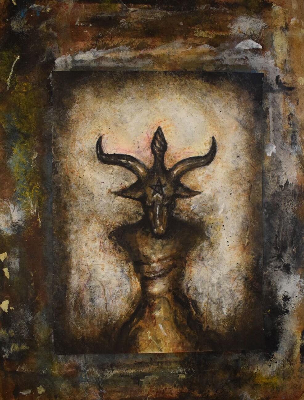 Baphomet ORIGINAL ARTWORK Oils and Dusts on Paper - Etsy