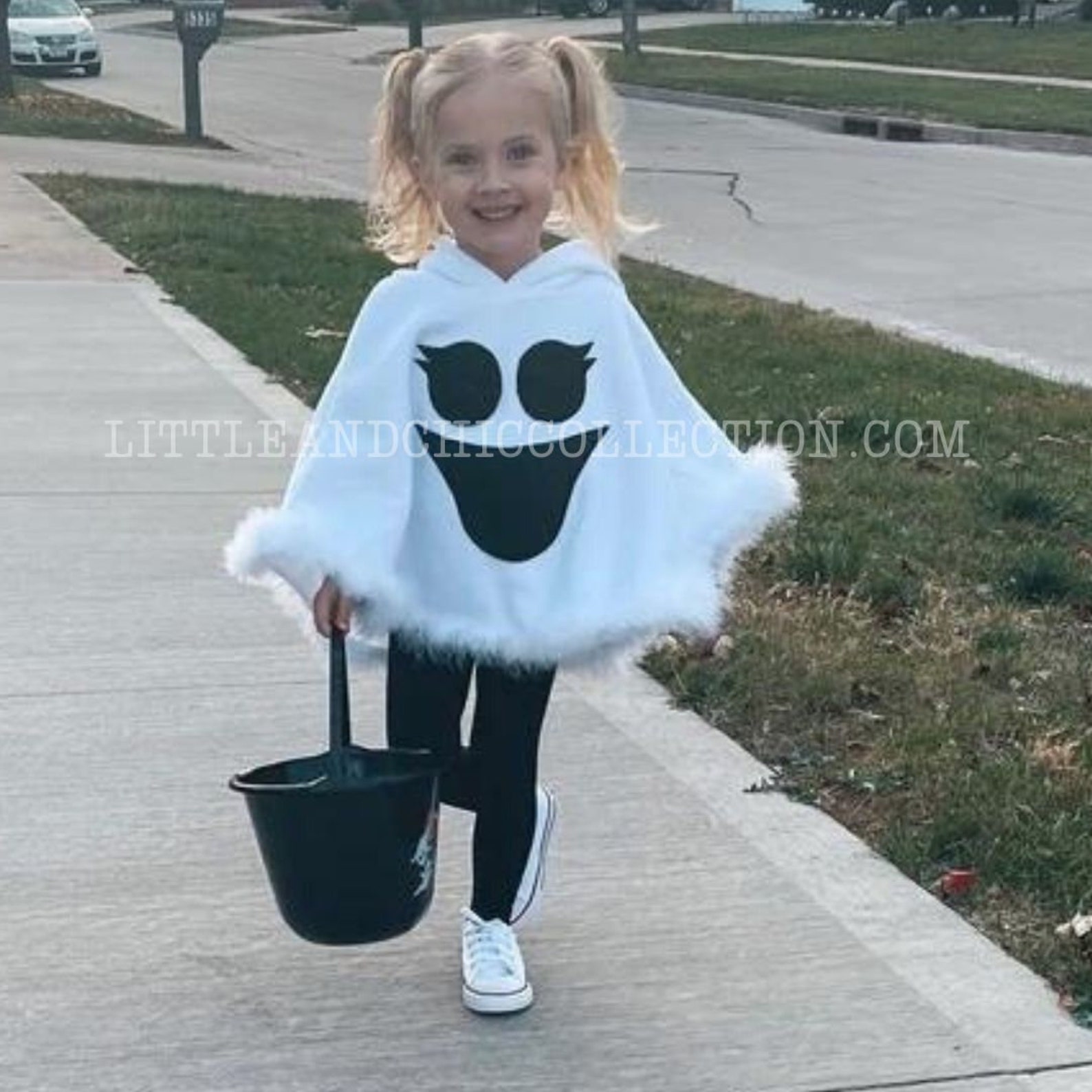 Ghost Boo Happy Girly Lashes Halloween Poncho - Ghost Poncho - Ghost ...