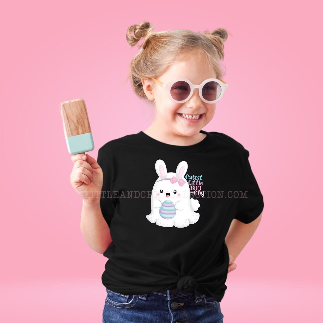 Easter Boo-nny Cutest Little Bunny Tshirt Happy Girly Lashes Ghost ...