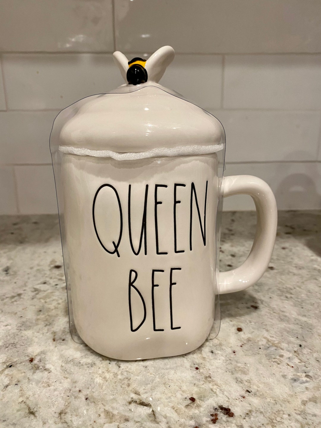 Rae Dunn "queen Bee" Mug With Topper - Etsy