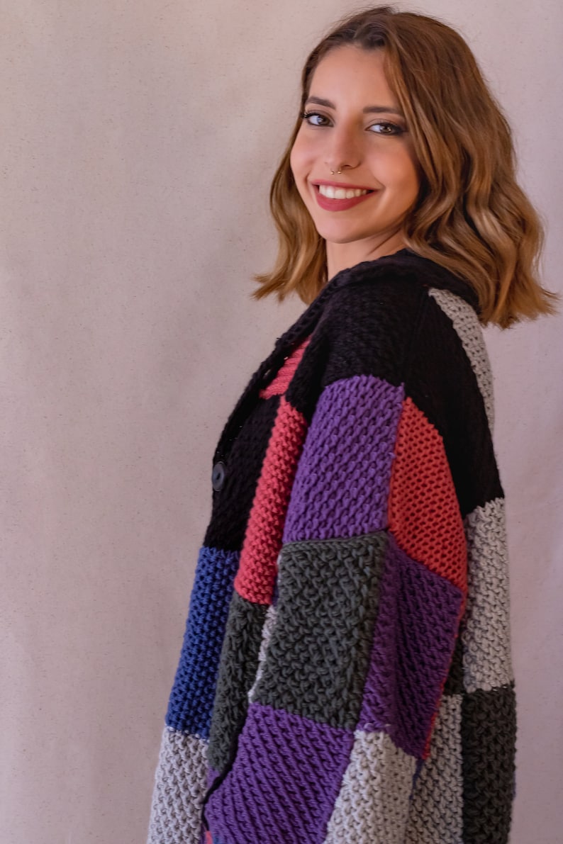 Harry Styles Inspired Cardigan Colour Block Patchwork | Etsy