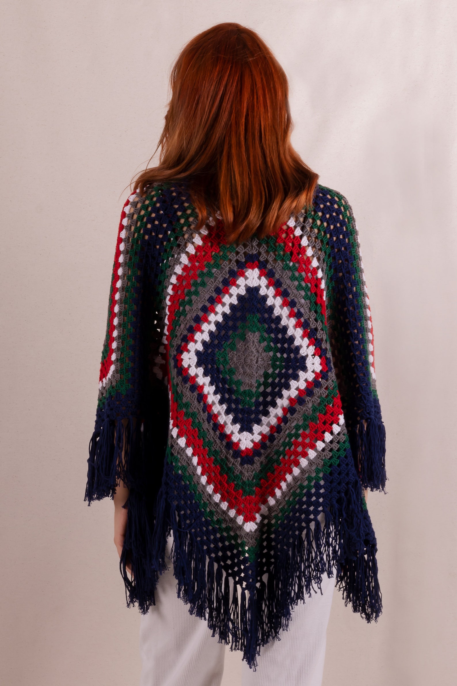 Granny Square Afghan Shawl Blanket Shawl Multicolor Cotton - Etsy