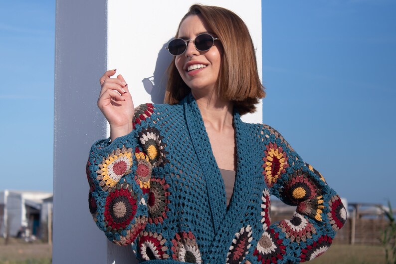 Women's Boho Cardigan Long Patchwork Cardigan Cotton | Etsy