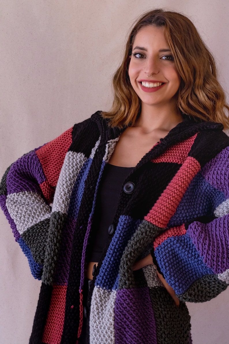 Harry Styles Inspired Cardigan Colour Block Patchwork | Etsy