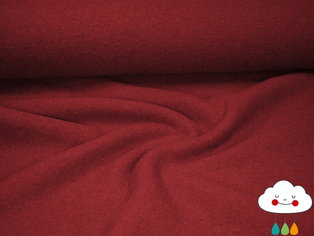 Fulled Fabric, Fulling, Wool Fabric, Wine Red, Bordeaux - Etsy
