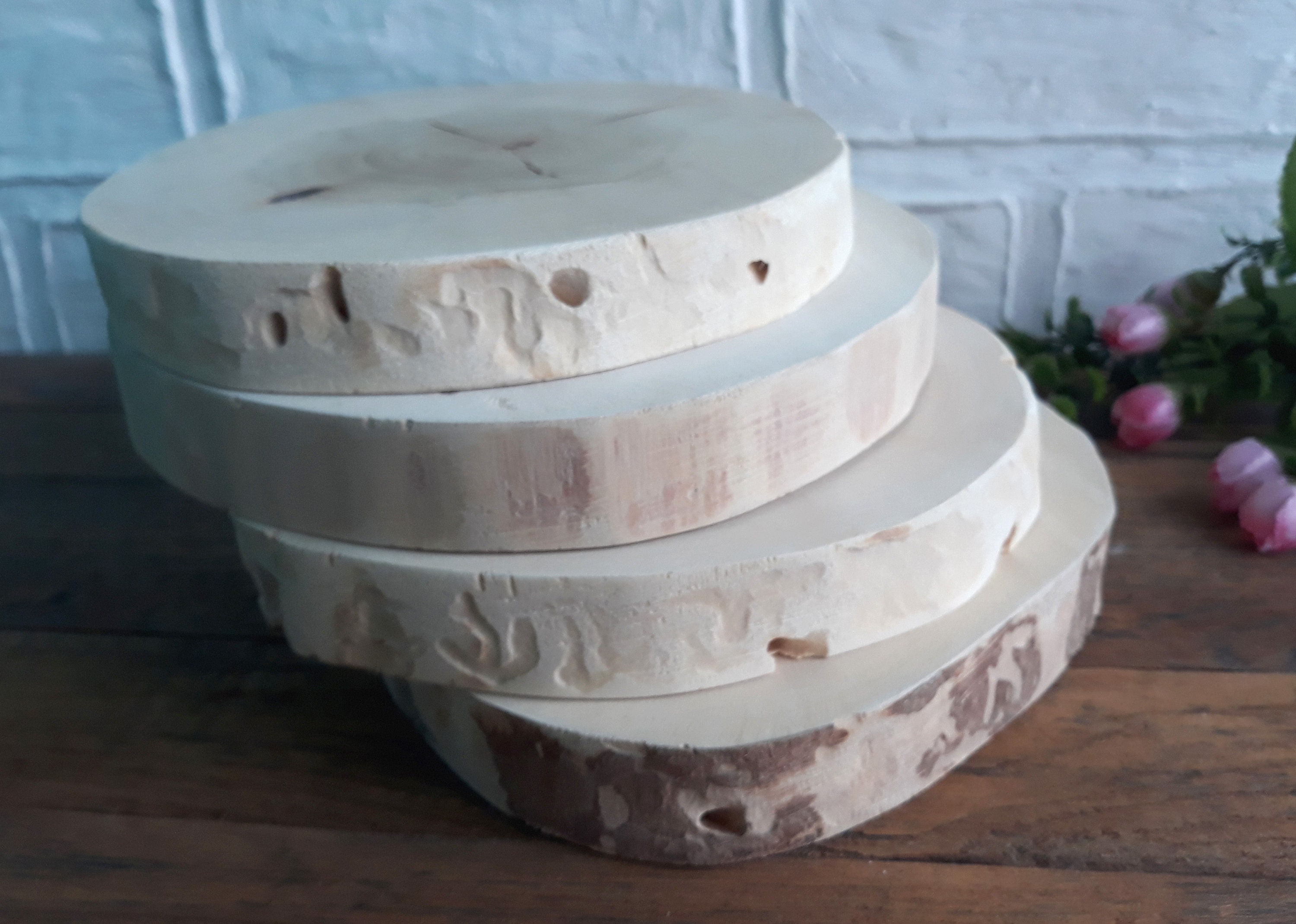 7.09 Wood slab cake base Wood stump Cake holder Hardwood | Etsy