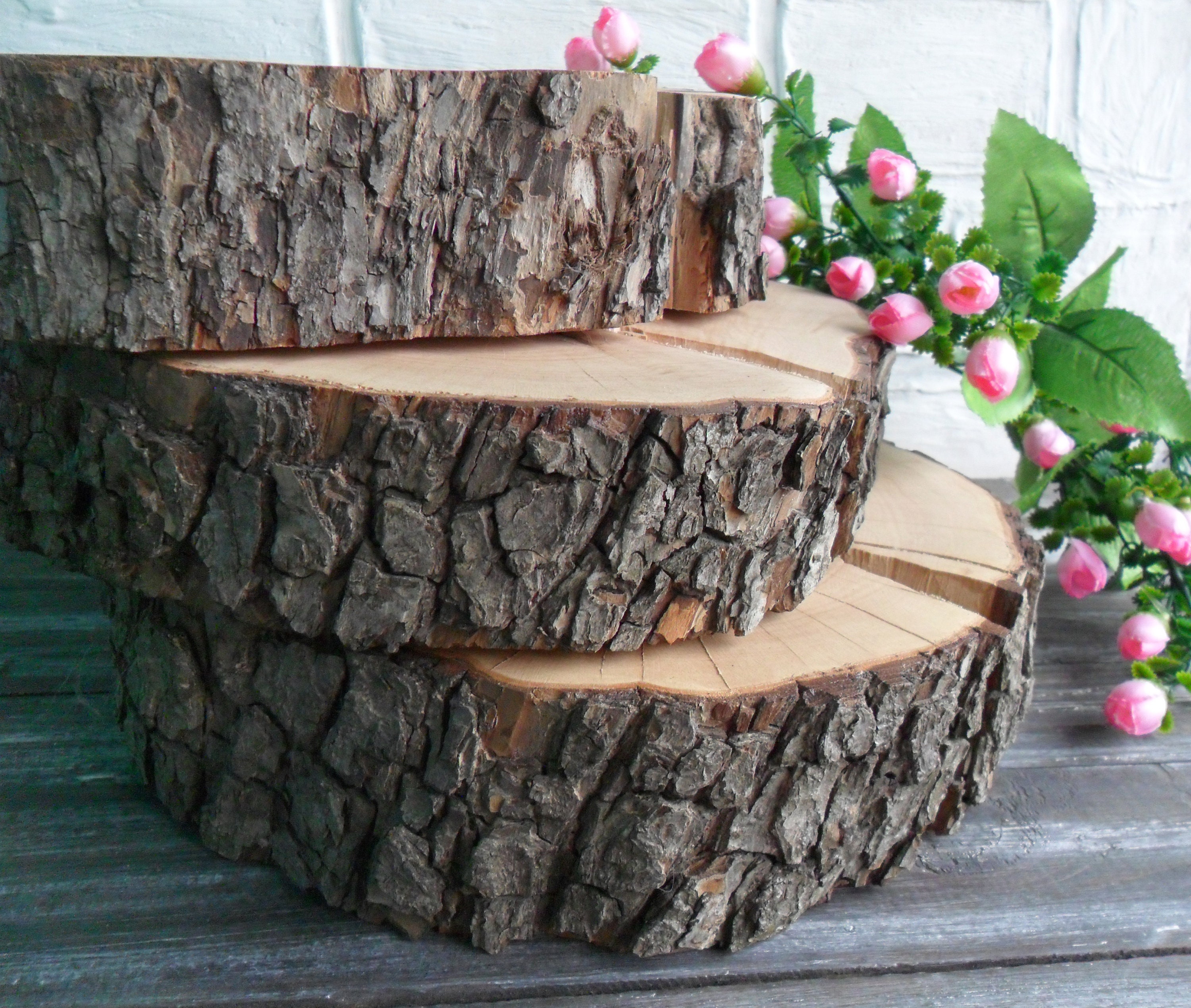 10.63 Treated wood cookies Rustic wood slices Wood round | Etsy