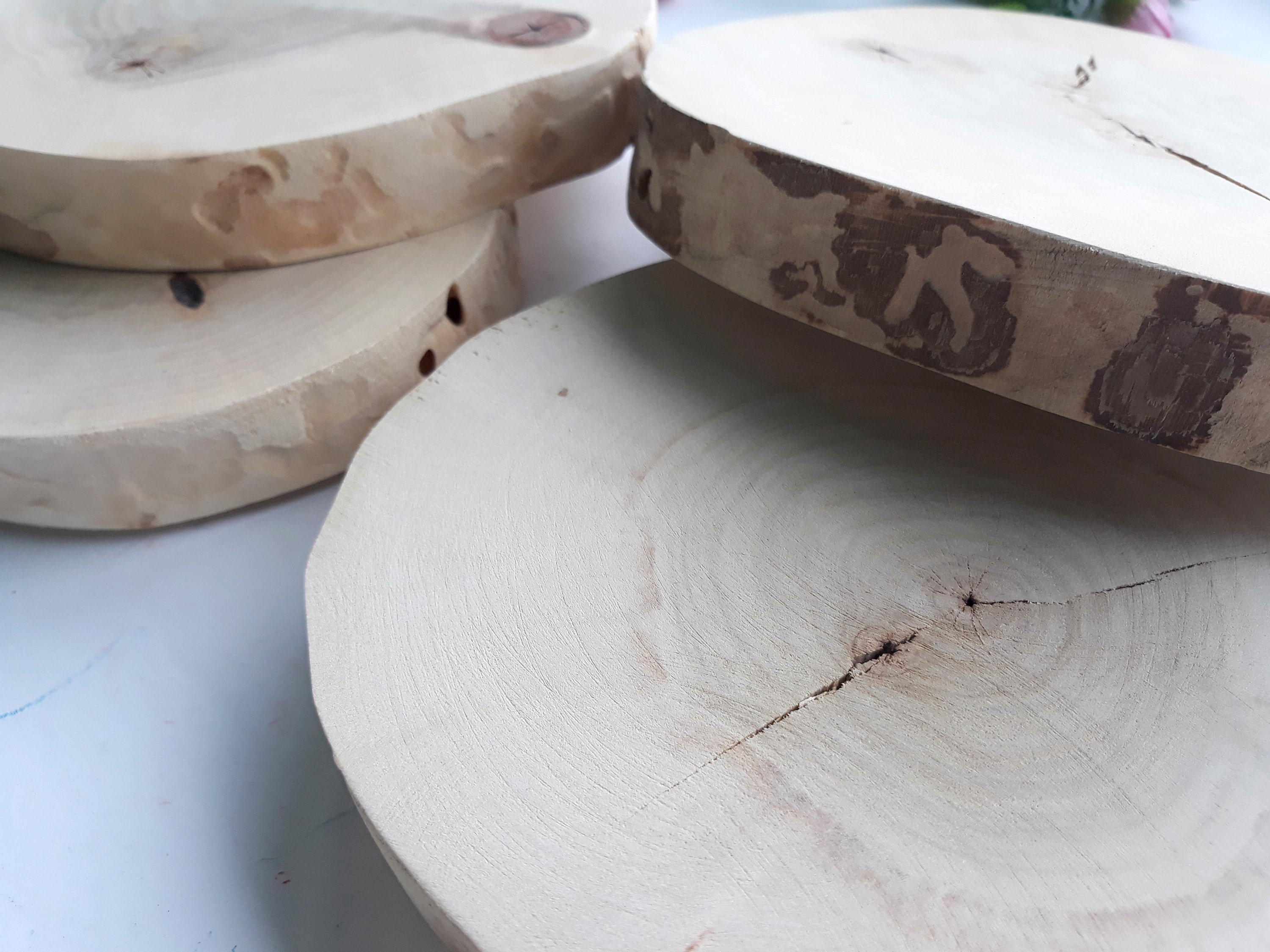 7.09 Wood slab cake base Wood stump Cake holder Hardwood | Etsy