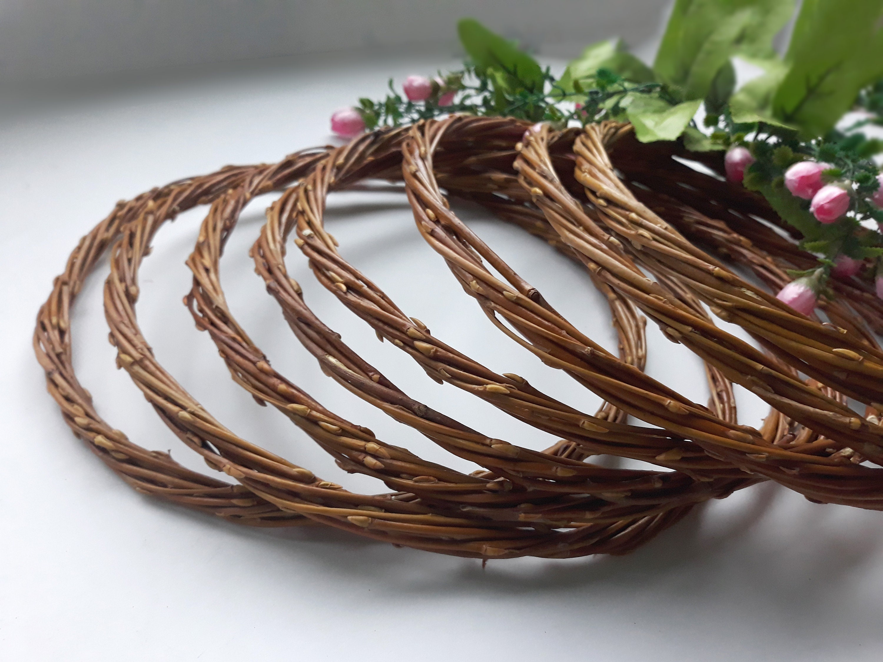 10 Rings of Willow Branch Natural Willow Twig Handmade Wreath | Etsy