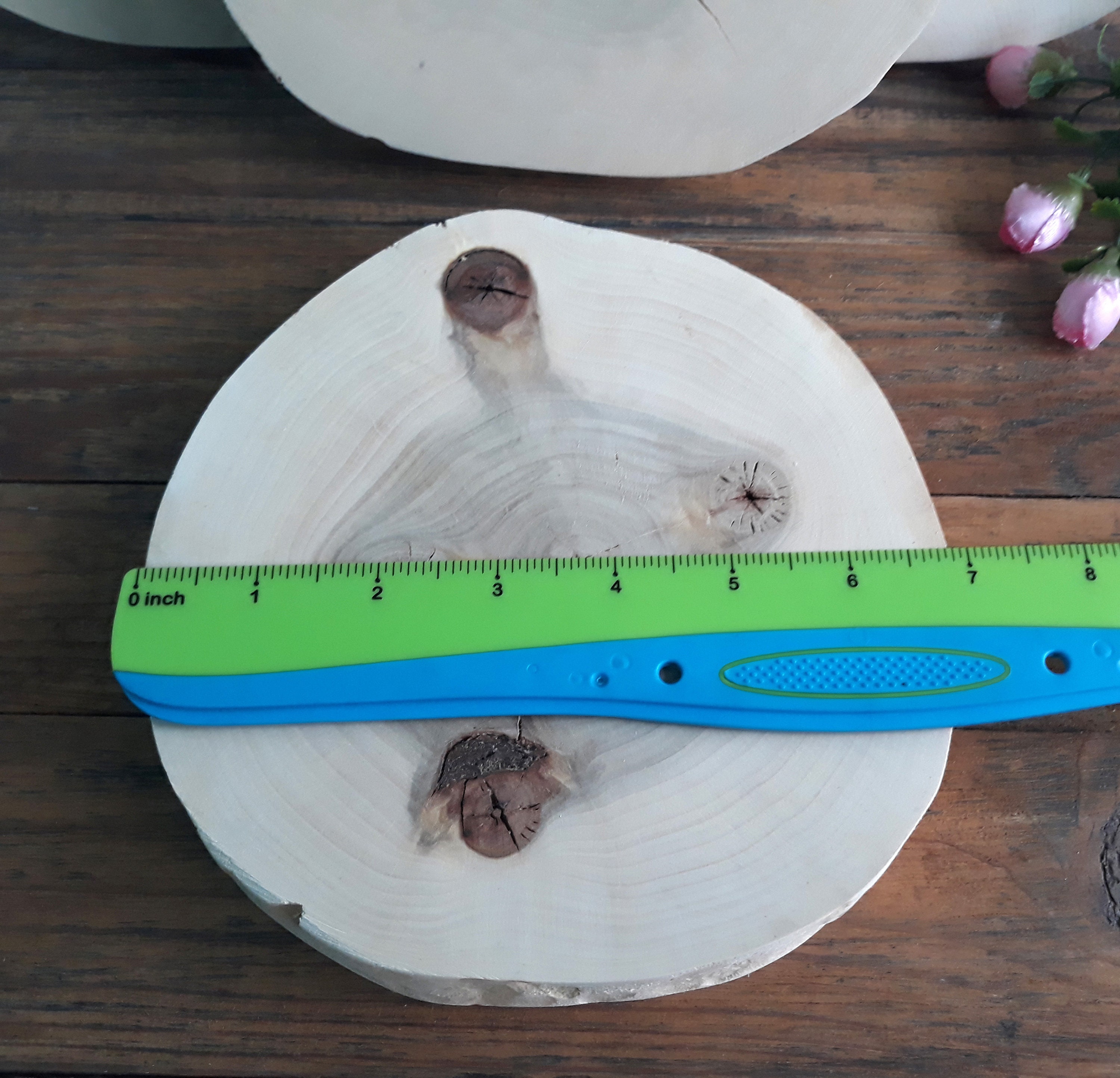 7.09 Wood slab cake base Wood stump Cake holder Hardwood | Etsy