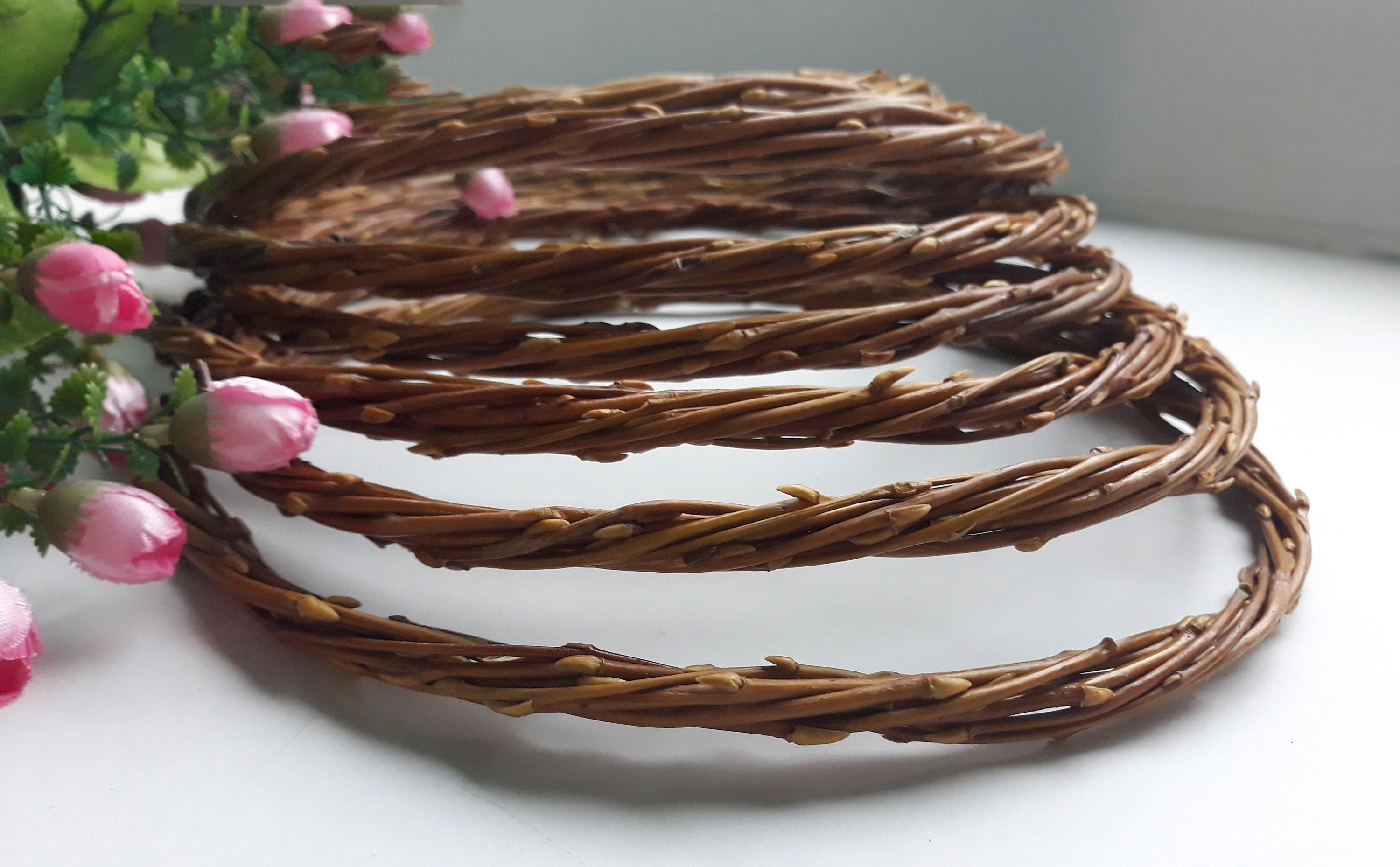 10 Rings of Willow Branch Natural Willow Twig Handmade Wreath | Etsy