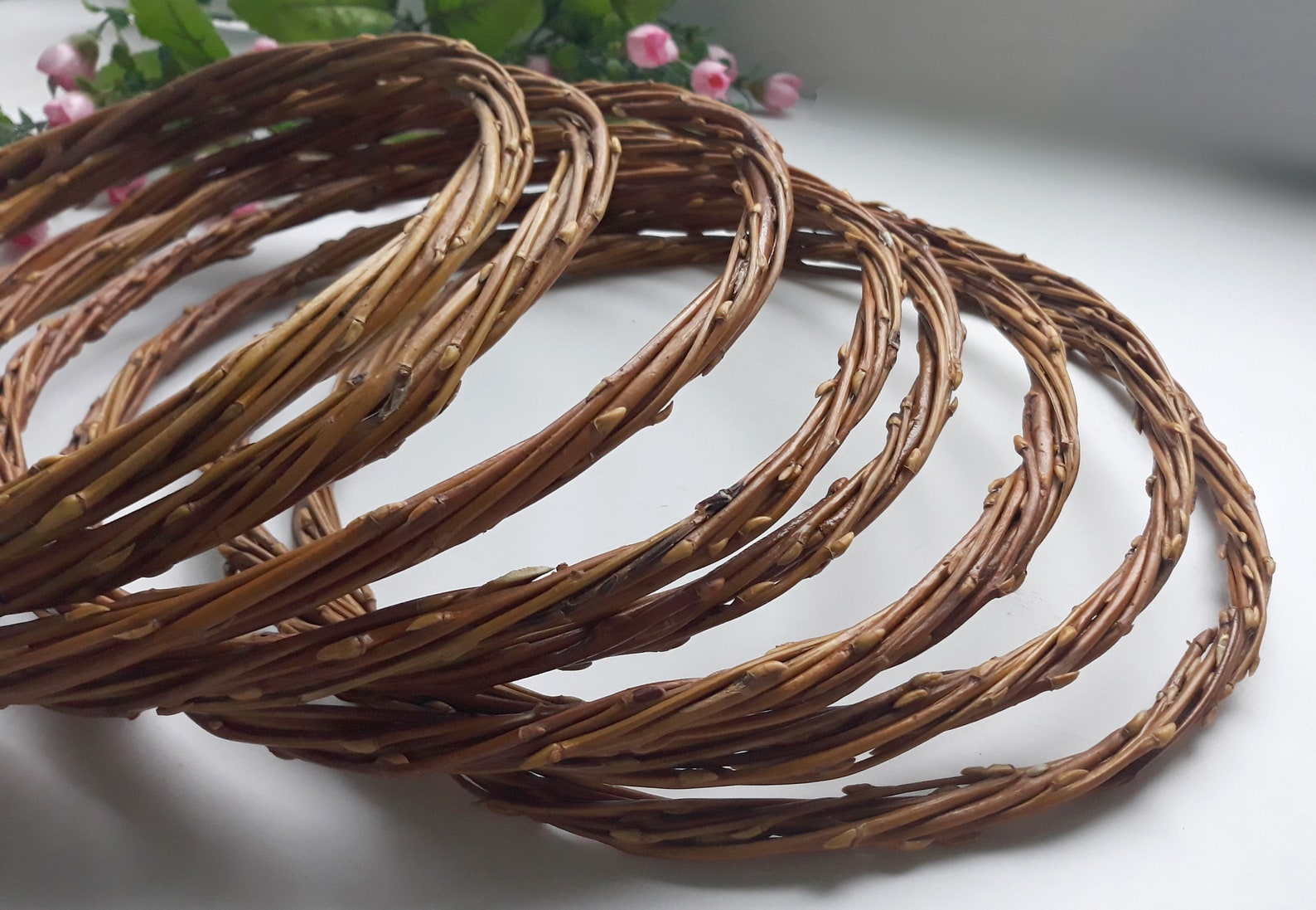 10 Rings of Willow Branch Natural Willow Twig Handmade Wreath | Etsy