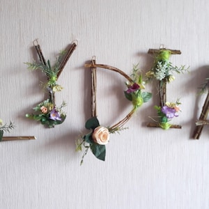 8" Woodland Twig Letters Twig Monogram Sticks Letter Number Rustic ...