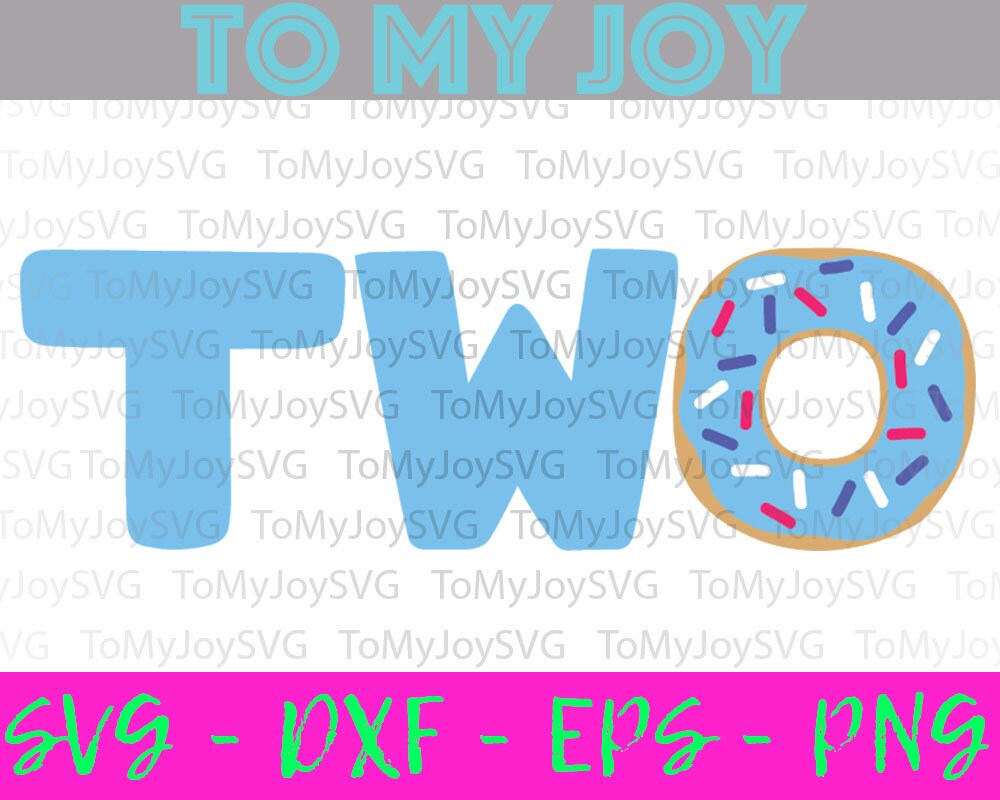 Donut Two Birthday SVG Boy Second Birthday 2nd Birthday | Etsy