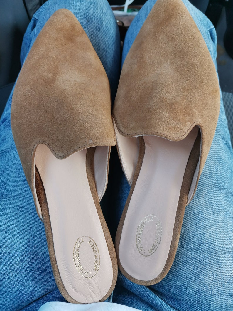 Suede Leather Mules, Genuine Greek Leather Slippers - Etsy
