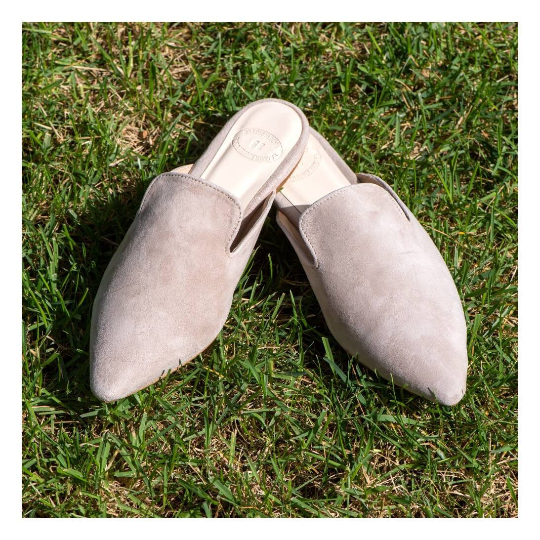 Suede leather mules black mules beige mules slippers | Etsy