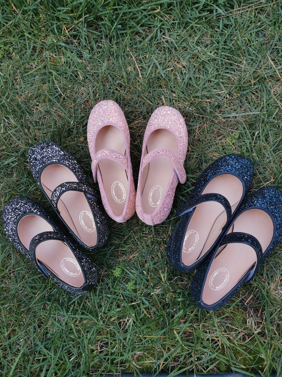 Kids Glittering Ballerinas, Shimmering Flat Shoes, Glow, Girls ...