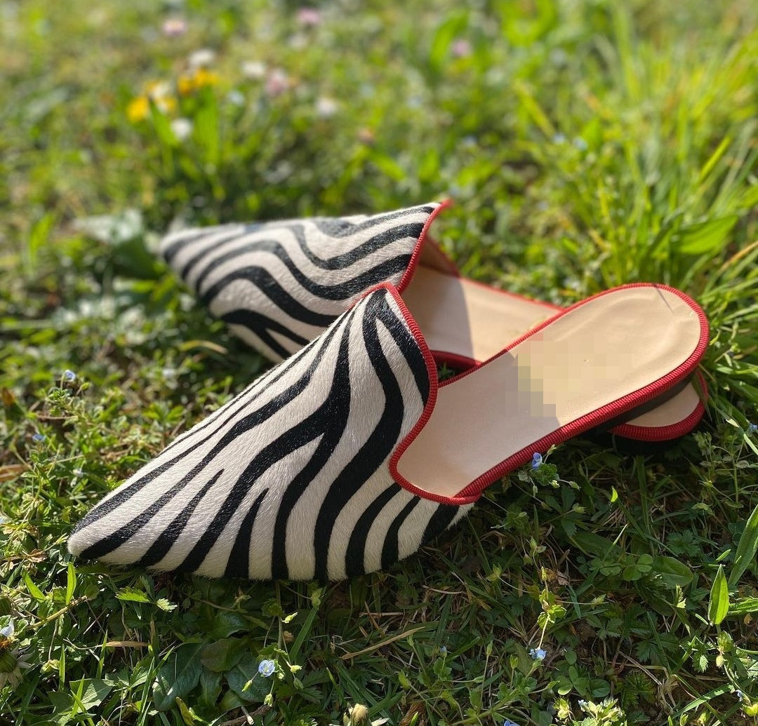 Mules, Animal Print, Ponyskin Mules, Black and White, Leather Shoes ...