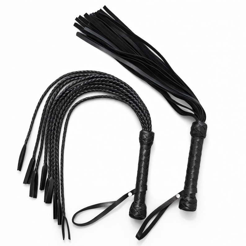 Leather Whip Kit, Handmade Floggers & Riding Crop Set, Real Cowhide ...