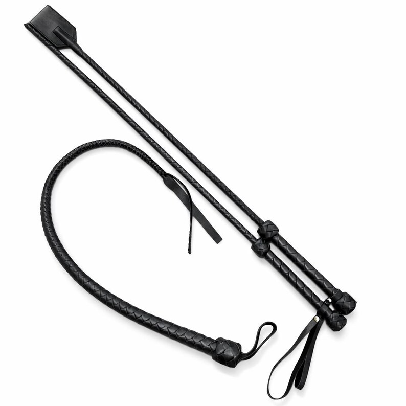 Leather Whip Kit, Handmade Floggers & Riding Crop Set, Real Cowhide ...