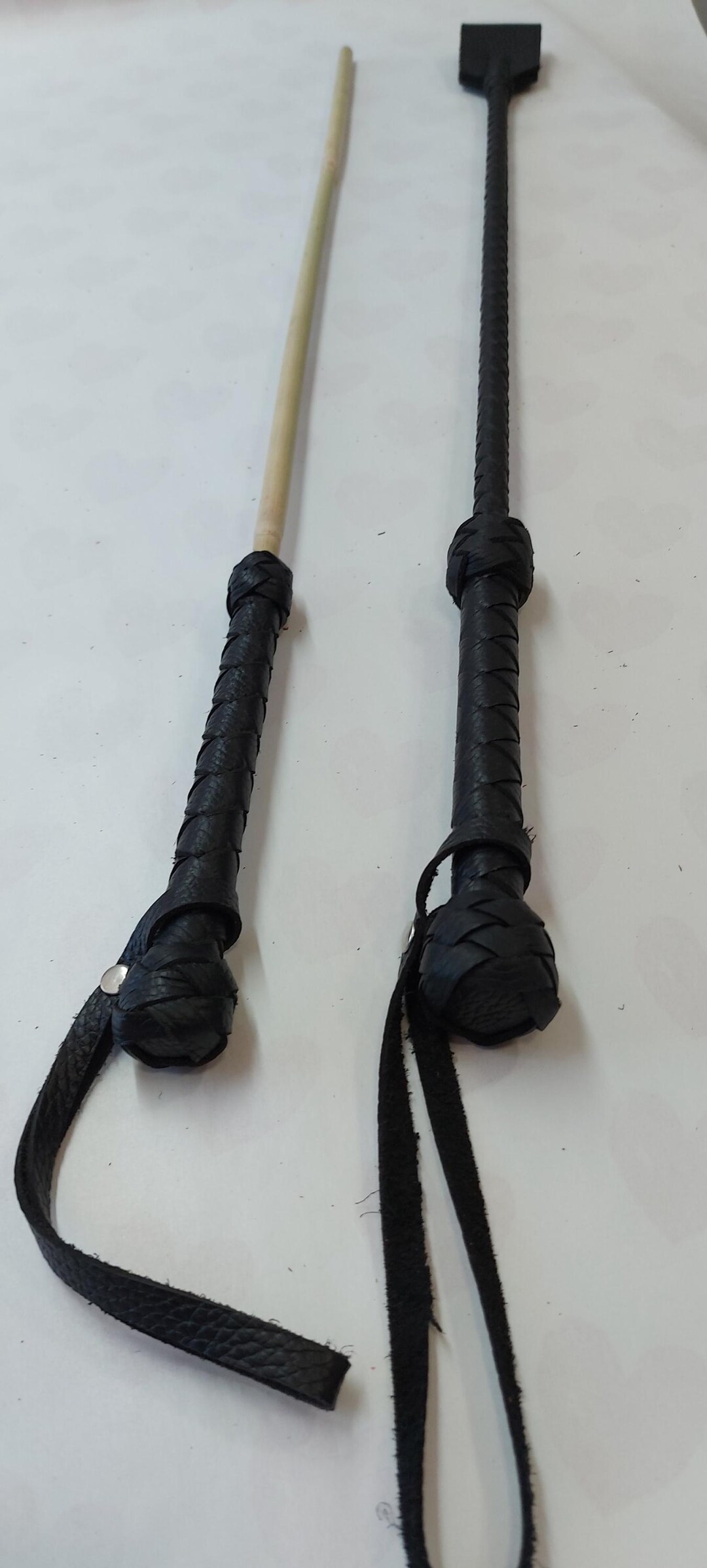 Leather Riding Crop & Bamboo Cane Kit, BDSM Leather Tools, Handmade. - Etsy
