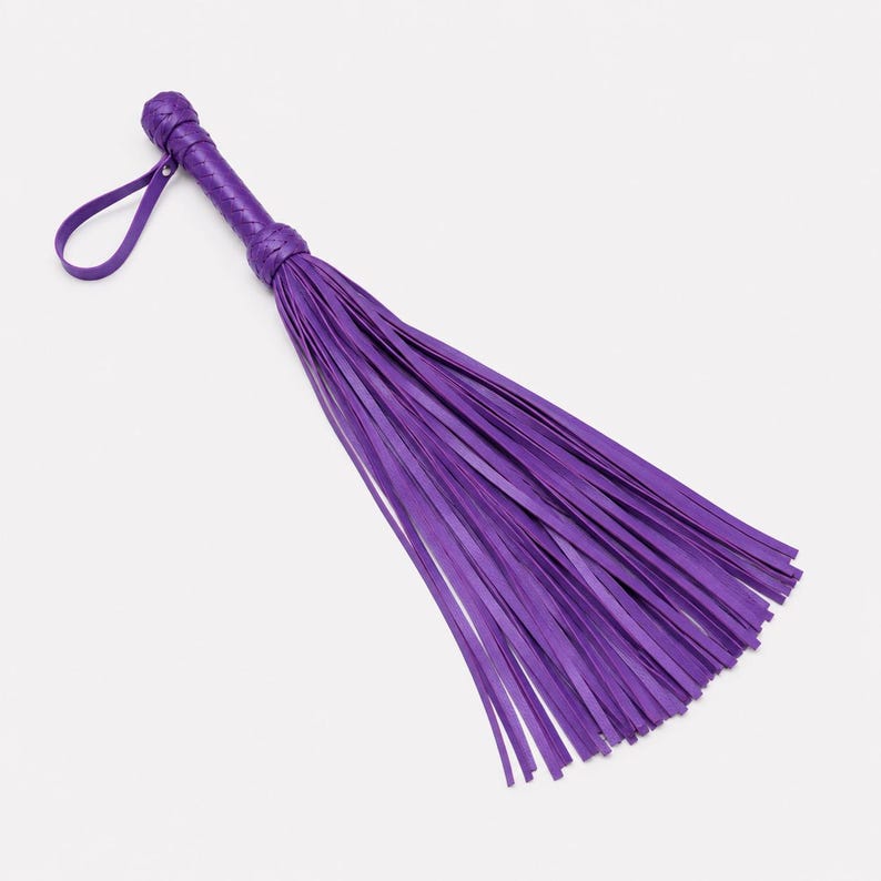 Leather Flogger, Suede or Cowhide Tails, Braided Handle Whip. - Etsy