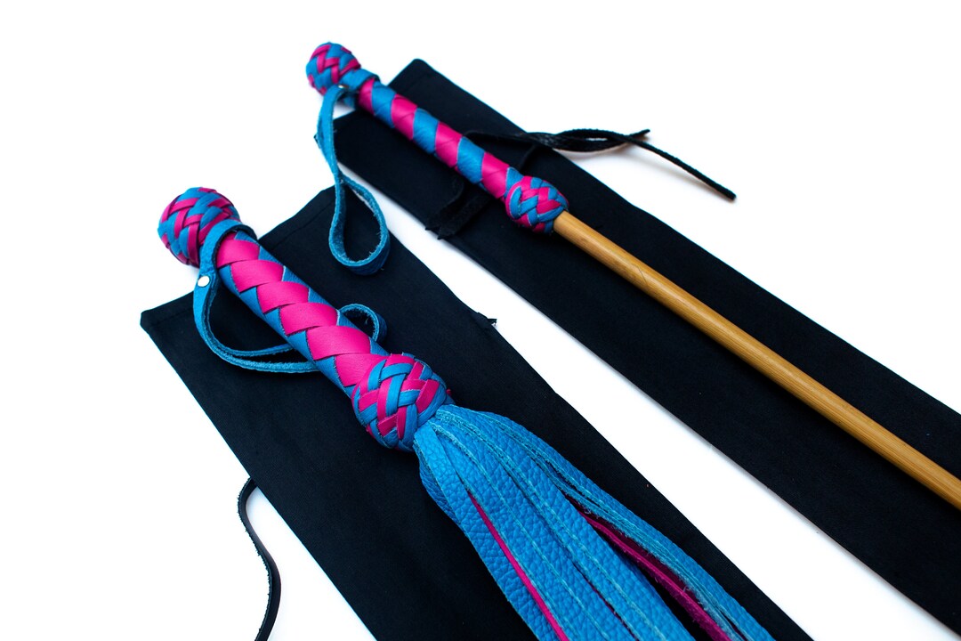 Leather Flogger Kit, BDSM Spanking Set, Flogger and Bamboo Cane ...