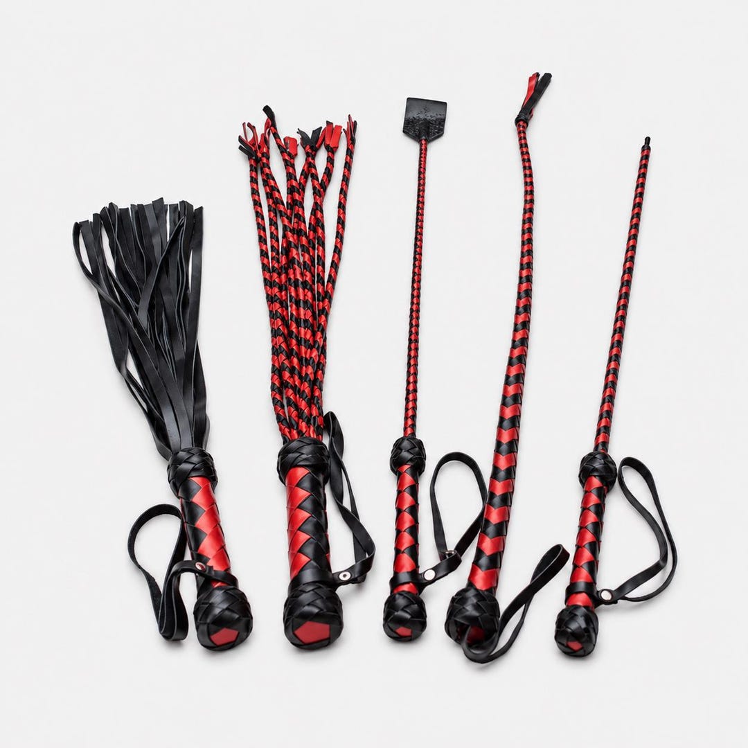 Leather Flogger Kit, Handmade Whips and Riding Crop Set, Cosplay ...