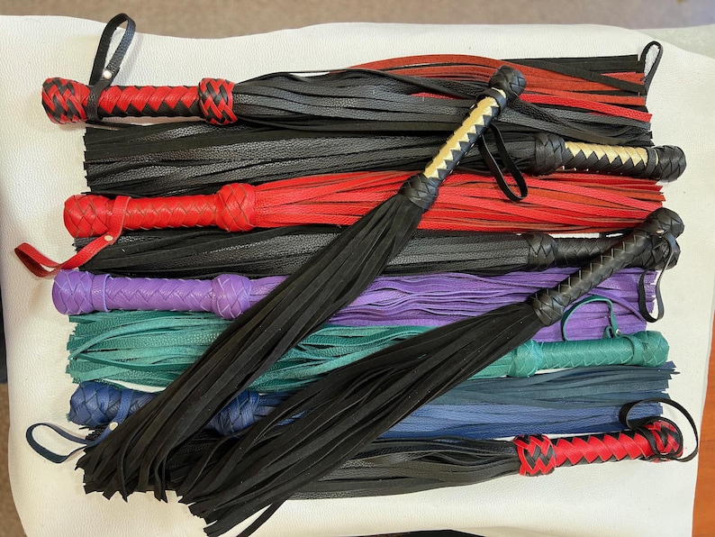 Leather Flogger, Spanking Whip, Heavy Flogger, Suede Handmade Tool for ...